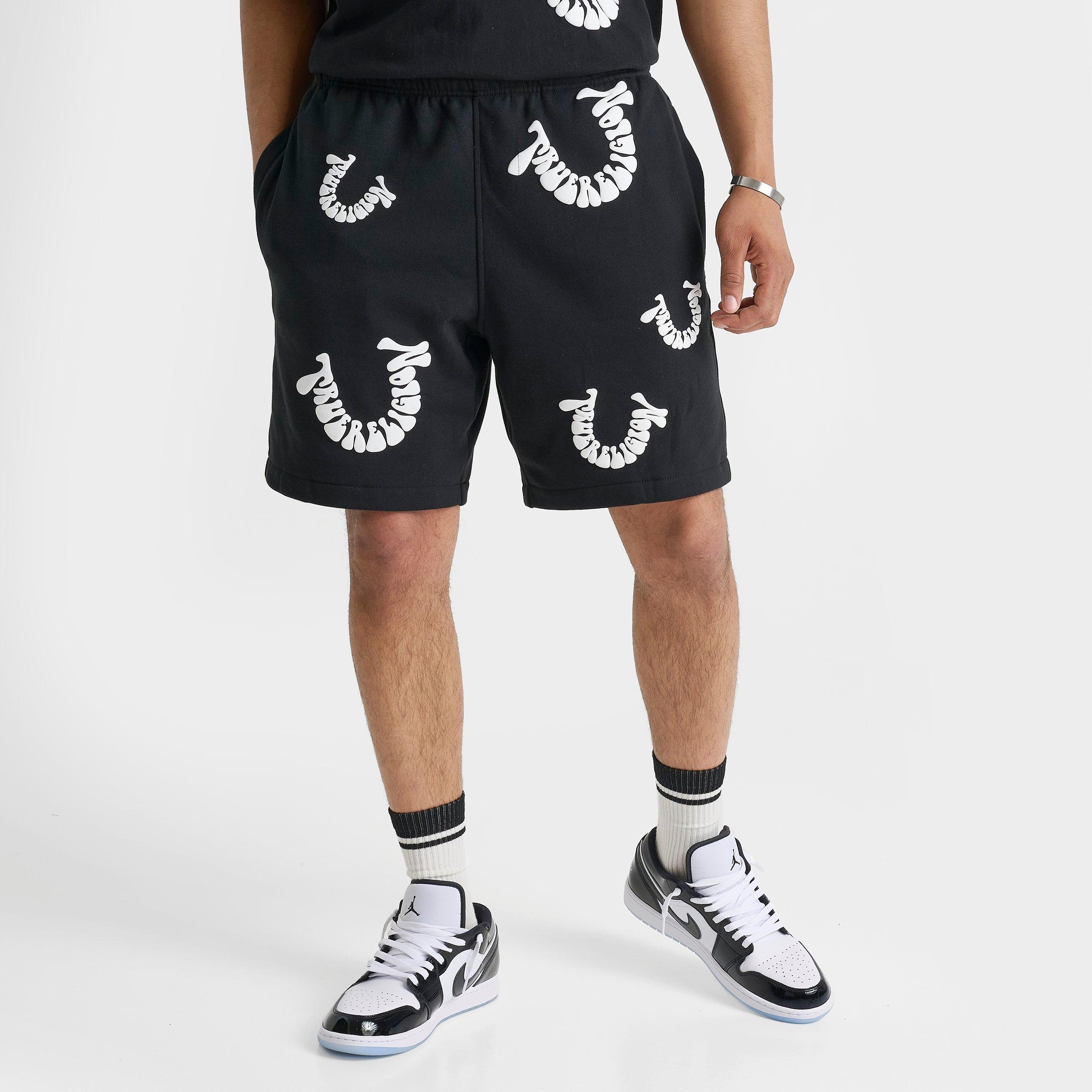 Men's True Religion Warped Logo Fleece Shorts | Finish Line