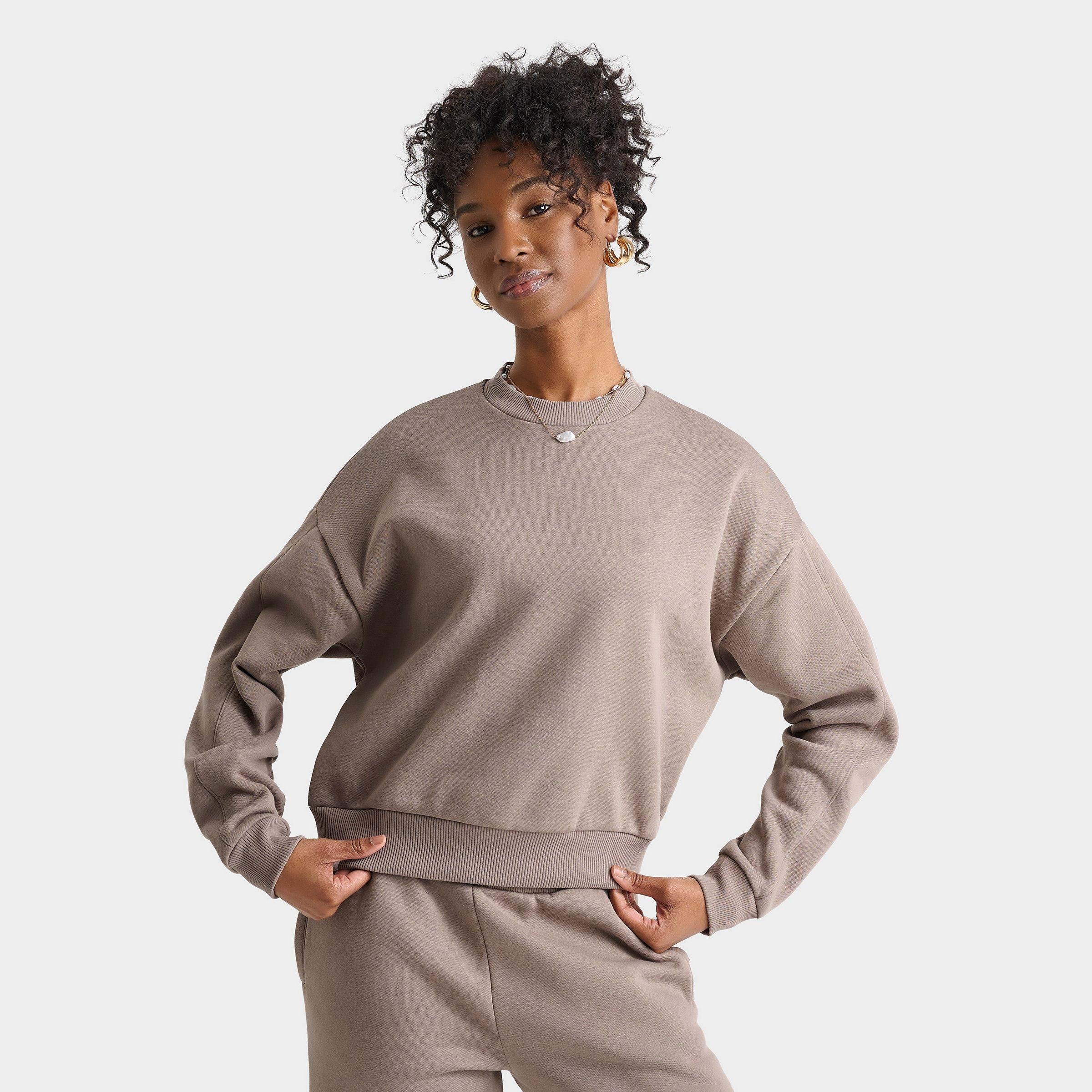 Women's DAILYSZN Boxy Fleece Crewneck Sweatshirt | Finish Line