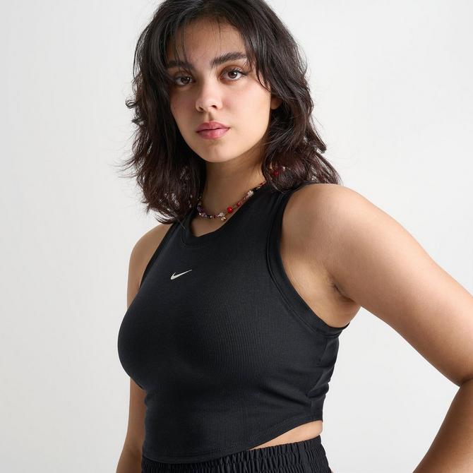 Women's Nike Sportswear Essential Ribbed Cropped Tank| Finish Line