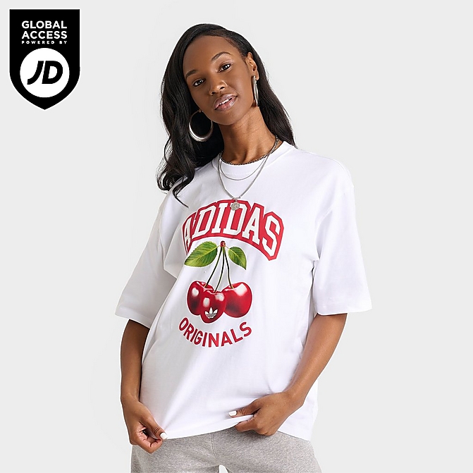 Women's adidas Originals Cherry Oversized Boyfriend T-Shirt Women's adidas Originals Cherry Oversized Boyfriend T-Shirt