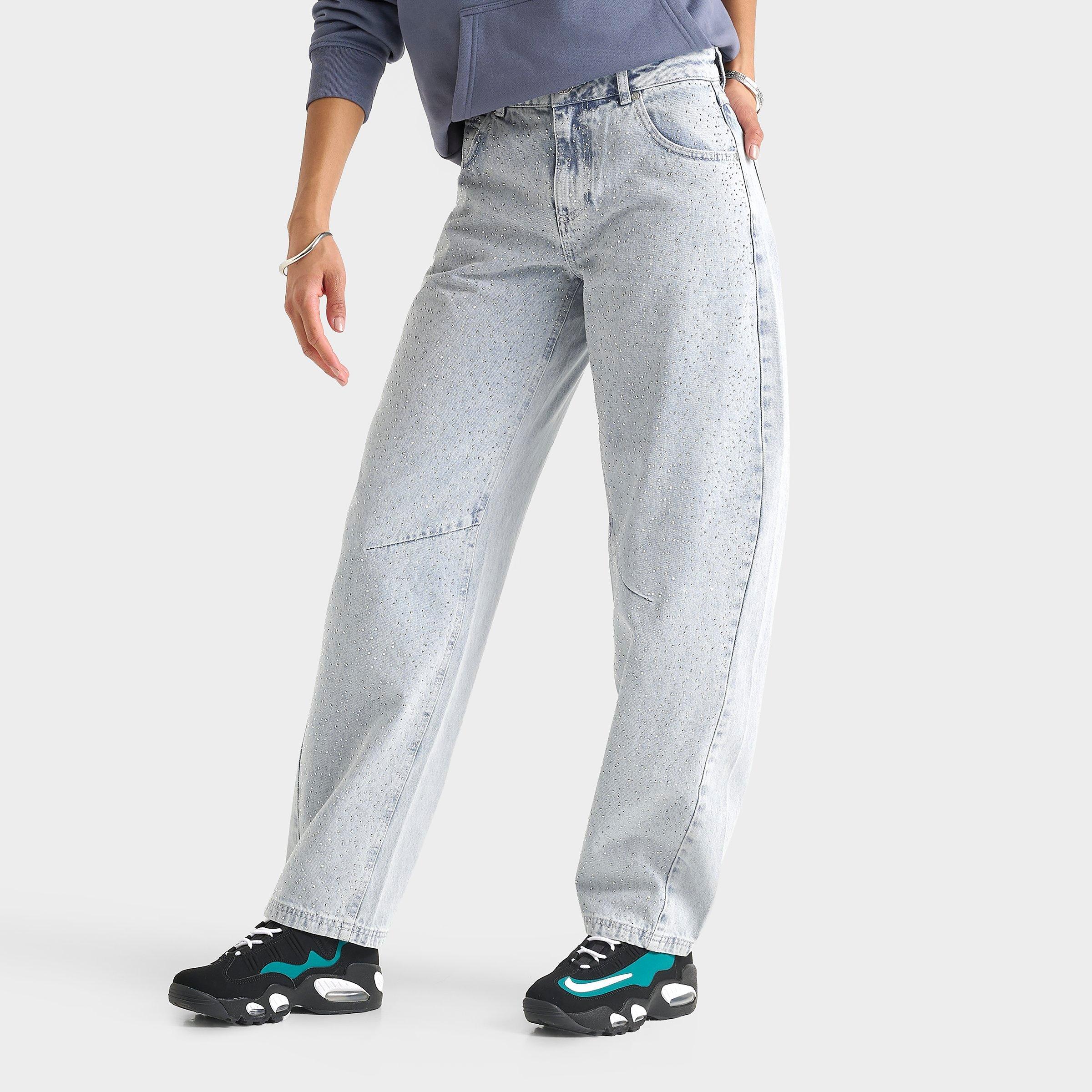Women's Unlike Humans Rhinestone Baggy Jeans | Finish Line