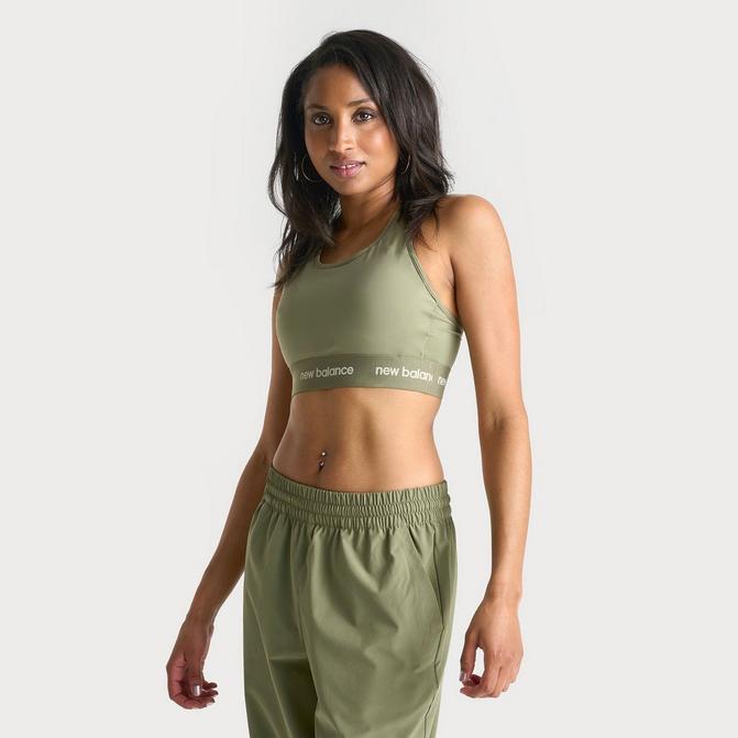 Women's New Balance Tape Logo Medium-Support Sports Bra| Finish Line