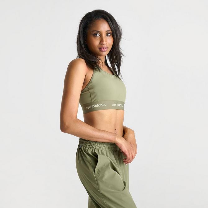 Women's New Balance Tape Logo Medium-Support Sports Bra| Finish Line