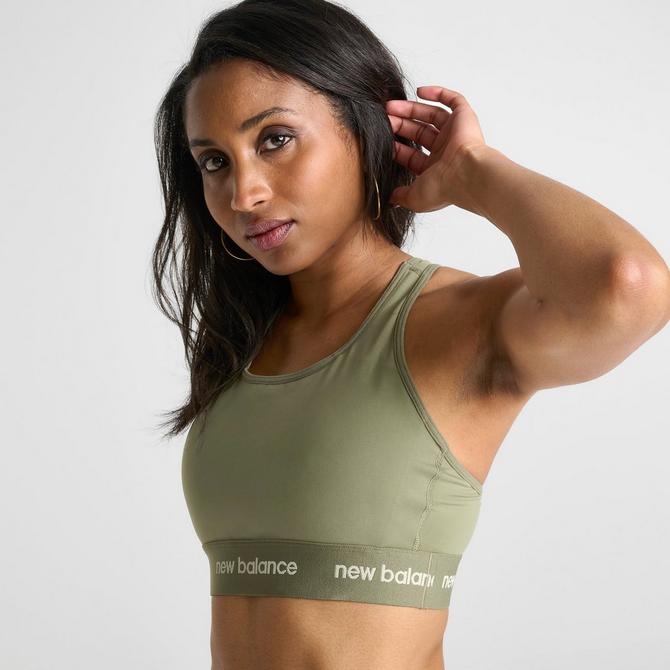 Women's New Balance Tape Logo Medium-Support Sports Bra| Finish Line