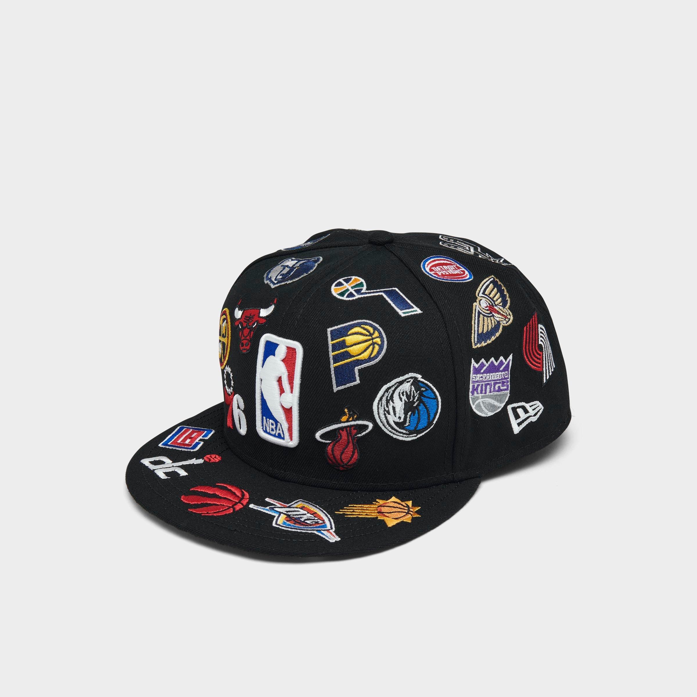 New Era Nba Allover Team Logos 59fifty Fitted Hat In Black | ModeSens