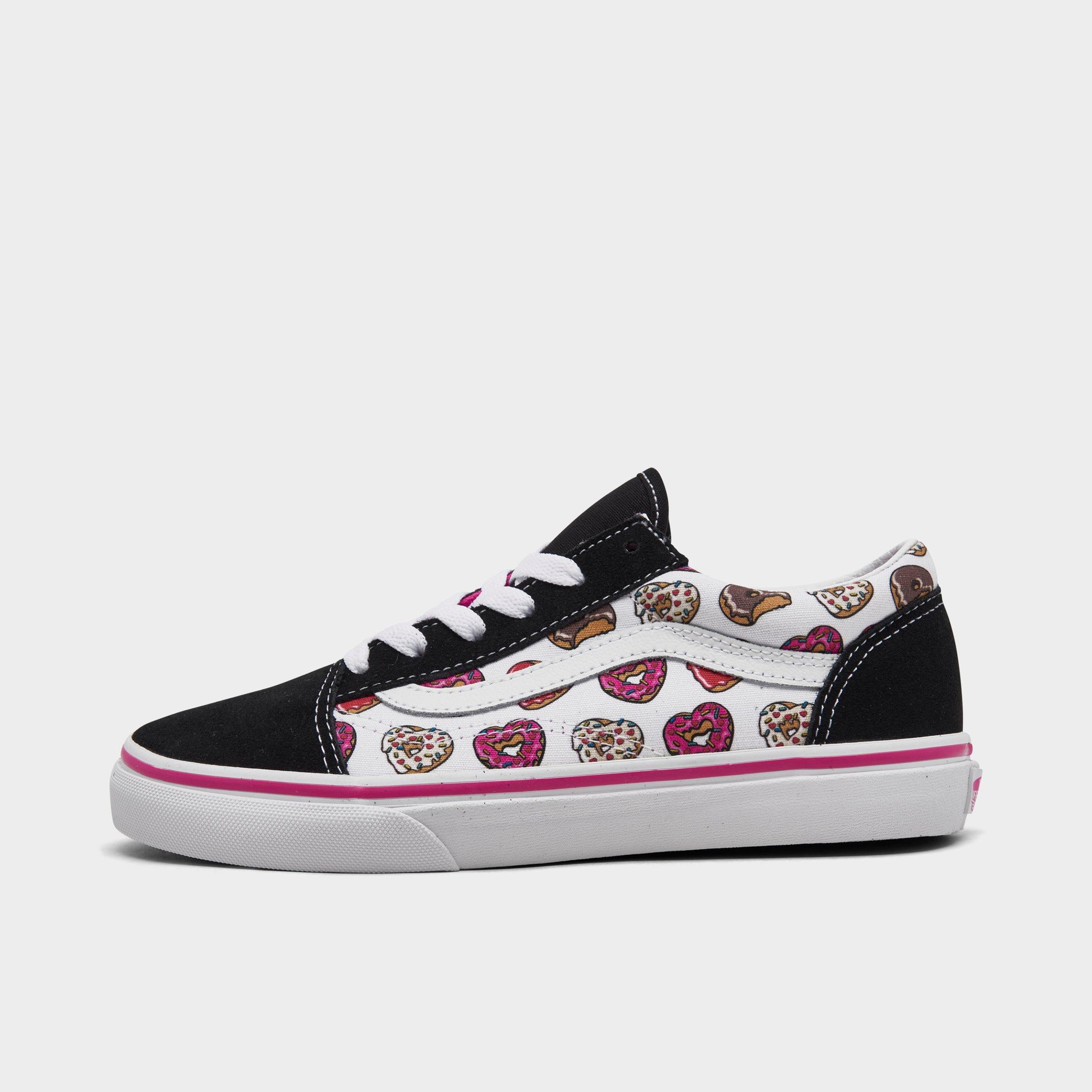 Vans Big Kids' Old Skool Donut Hearts Casual Shoes In Black/pink | ModeSens