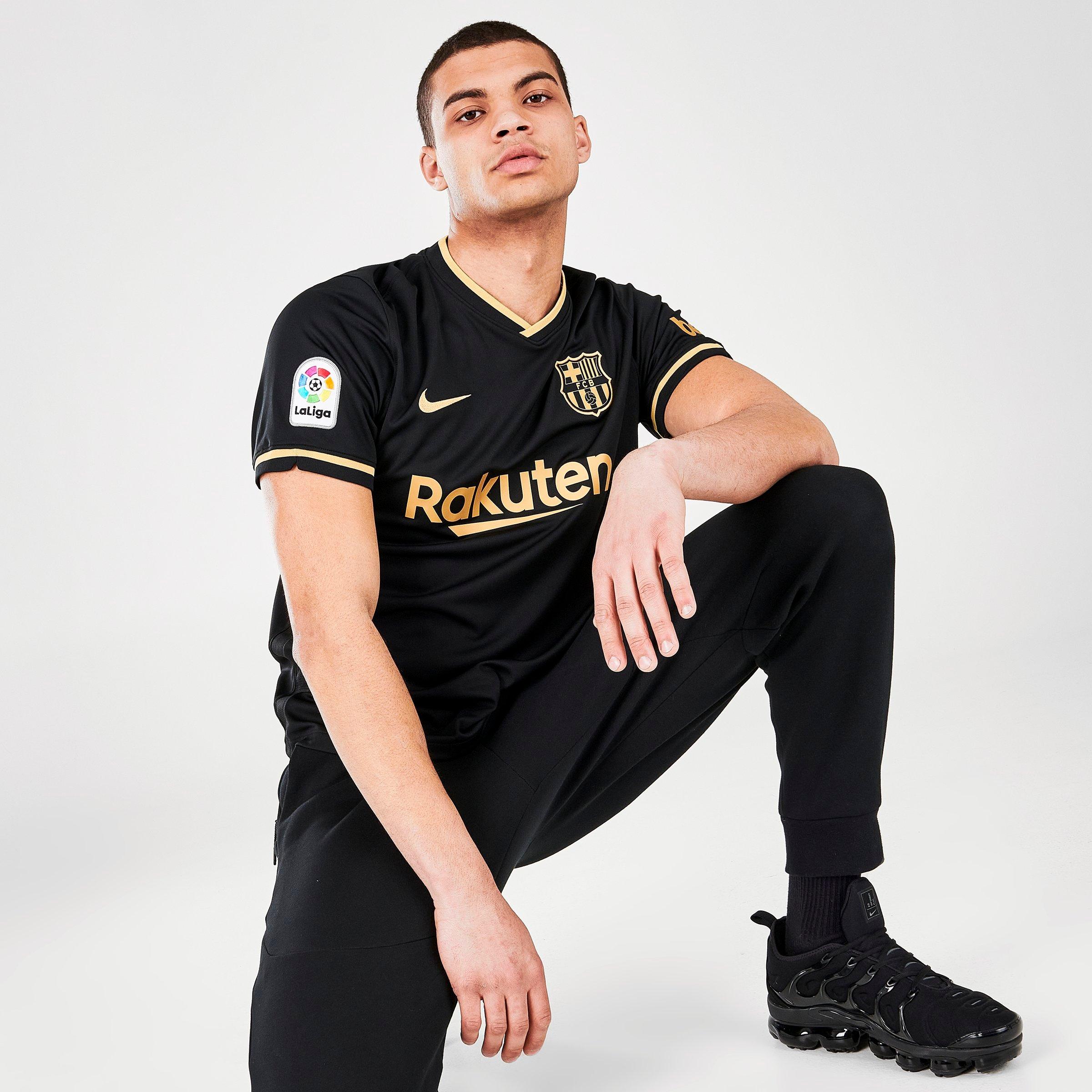 Nike Men's Fc Barcelona 20-21 Stadium Away Soccer Jersey In Black ...