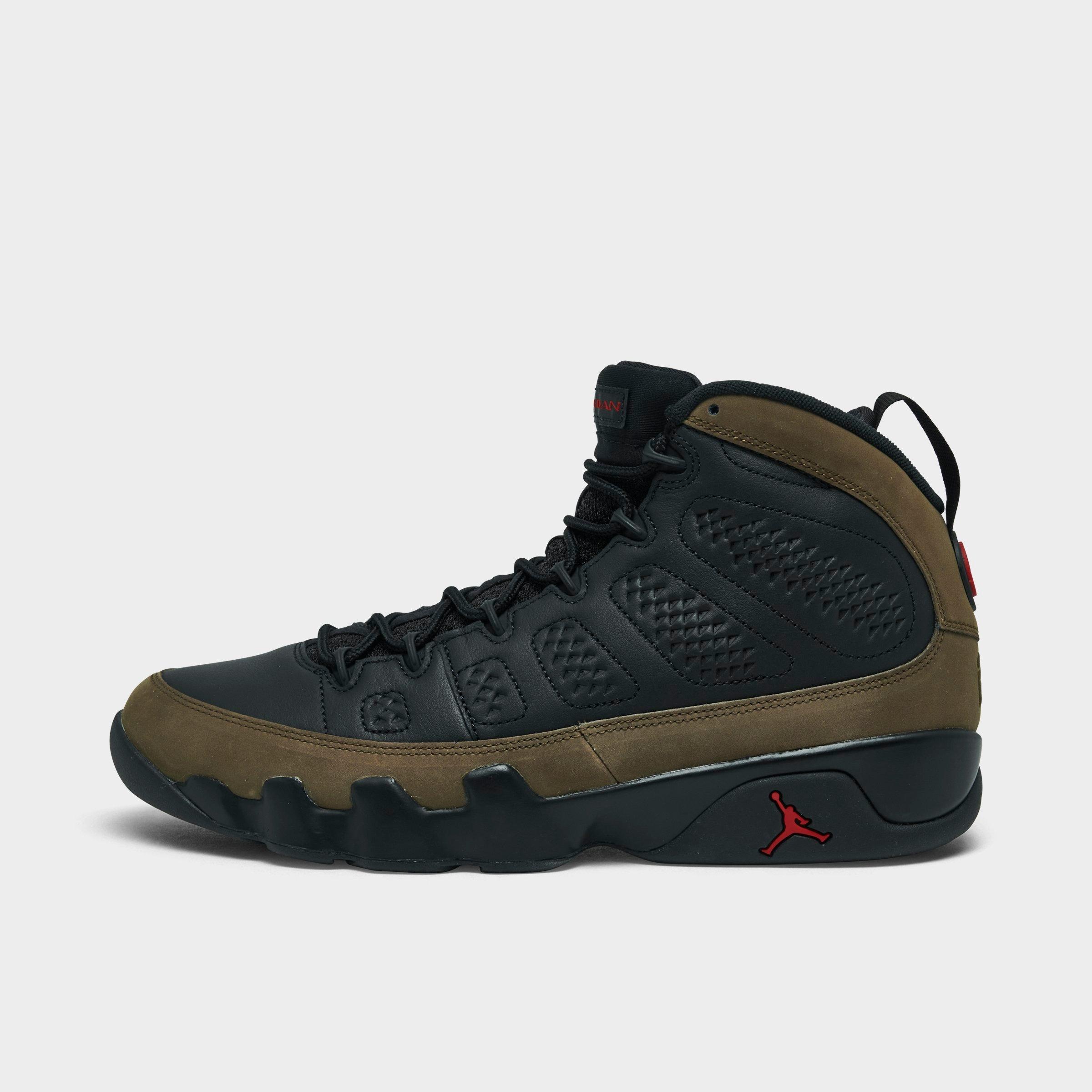 Nike Jordan Air Retro 9 Basketball Shoes In Black/true Red/light Olive ...