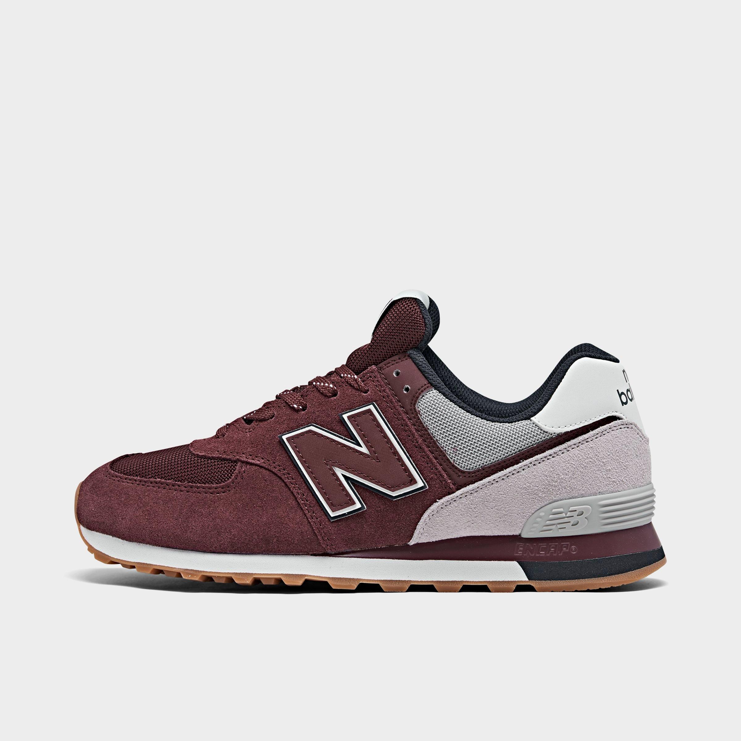 New Balance Men's 574 Casual Shoes In Red/rain Cloud | ModeSens