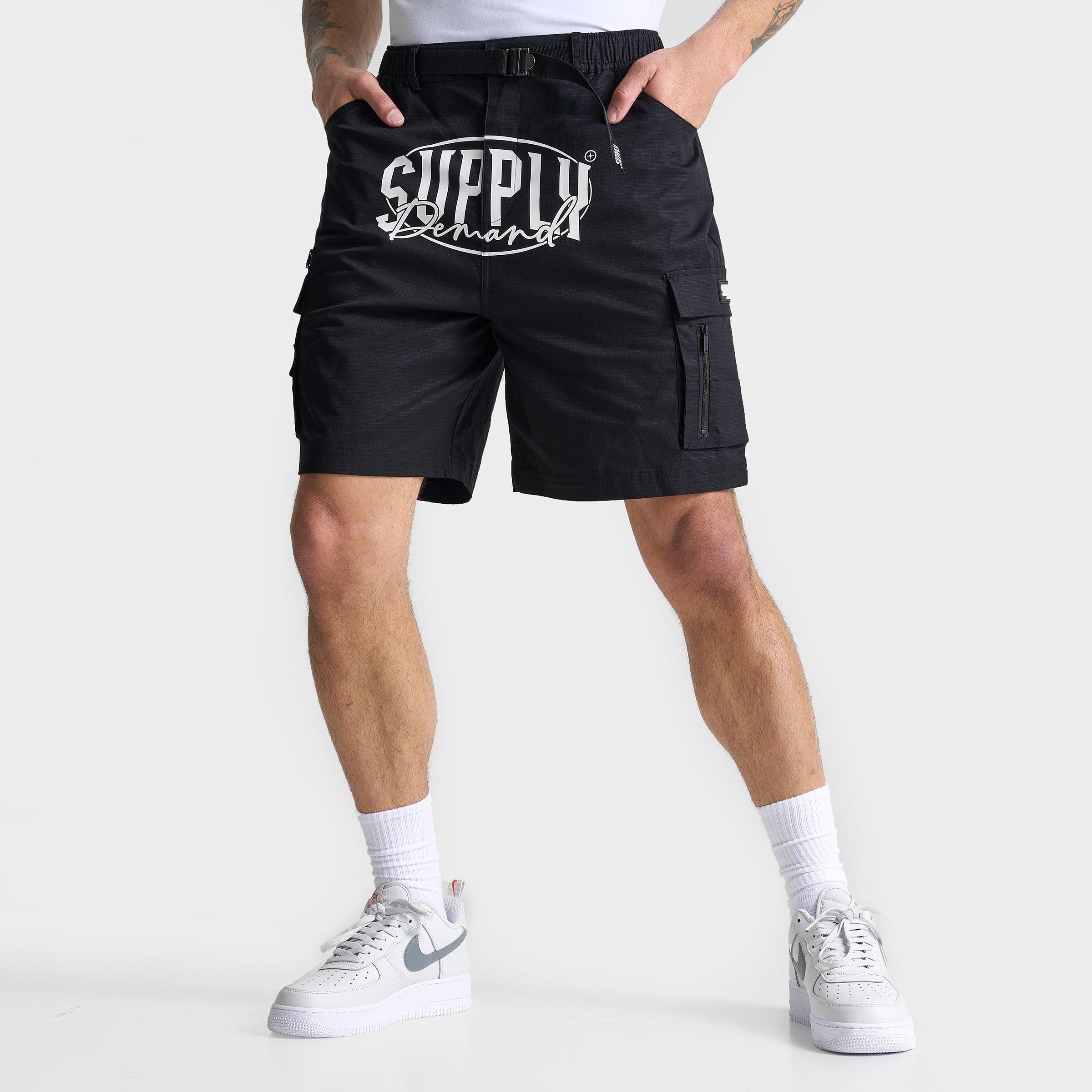 Supply And Demand Men's Lock Belted Cargo Shorts In Black | ModeSens